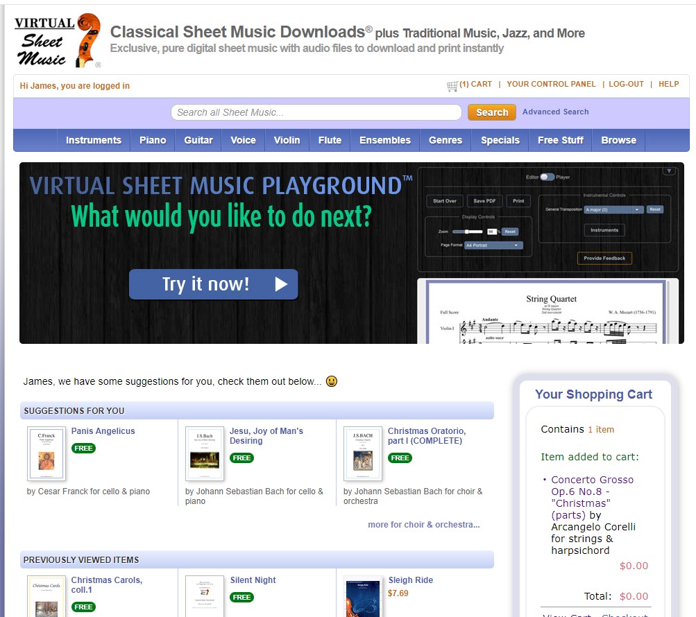 Virtual Sheet Music – Play String Quartets